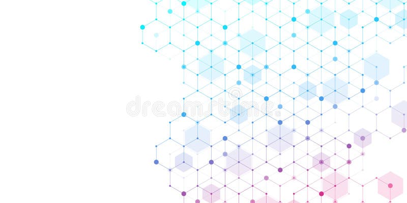 Technology Abstract Lines and Dots Connect Background with Hexagons ...