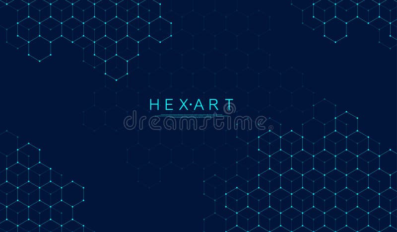 Technology Abstract Lines and Dots Connect Background with Hexagons ...
