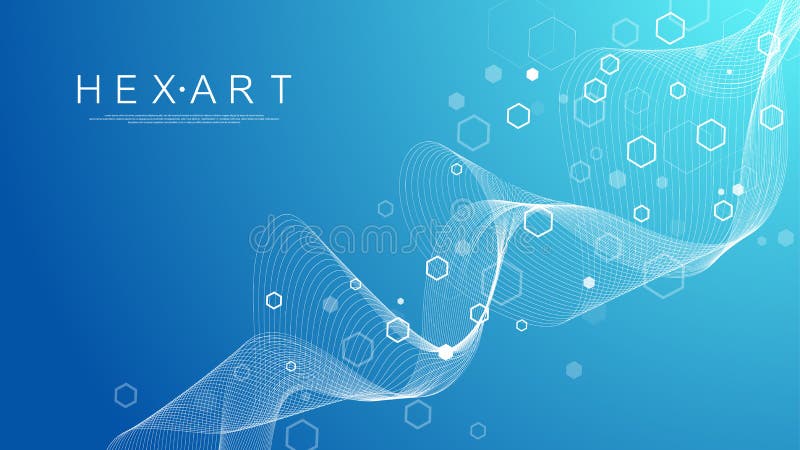 Technology Abstract Lines and Dots Connect Background with Hexagons ...