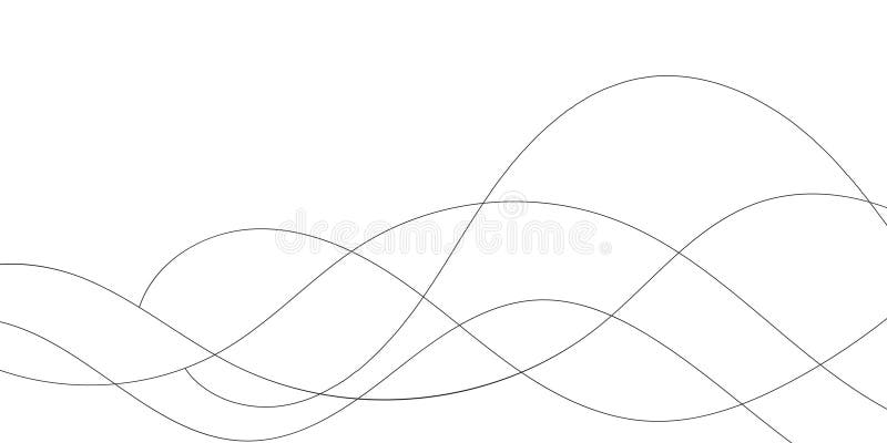 Technology Abstract Lines on White Background. Undulate Grey Wave Swirl ...