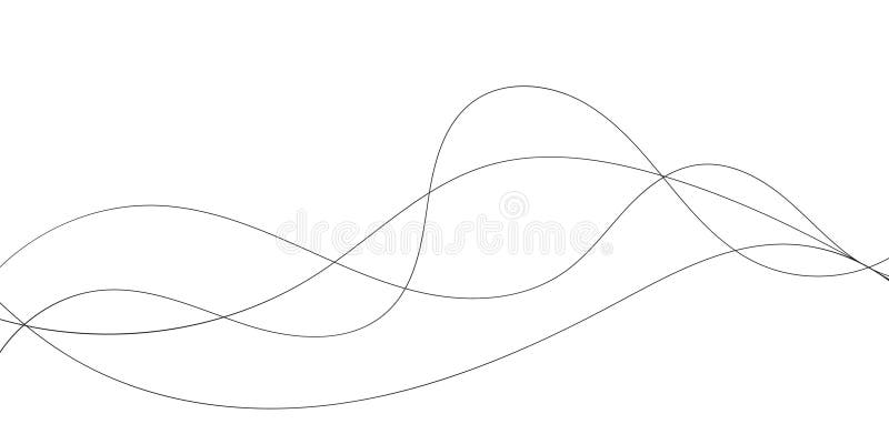 Technology Abstract Lines on White Background. Undulate Grey Wave Swirl ...