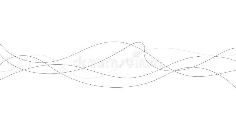 Technology Abstract Lines on White Background. Undulate Grey Wave Swirl ...