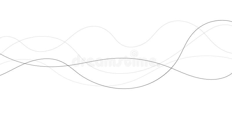Technology Abstract Lines on White Background. Undulate Grey Wave Swirl ...