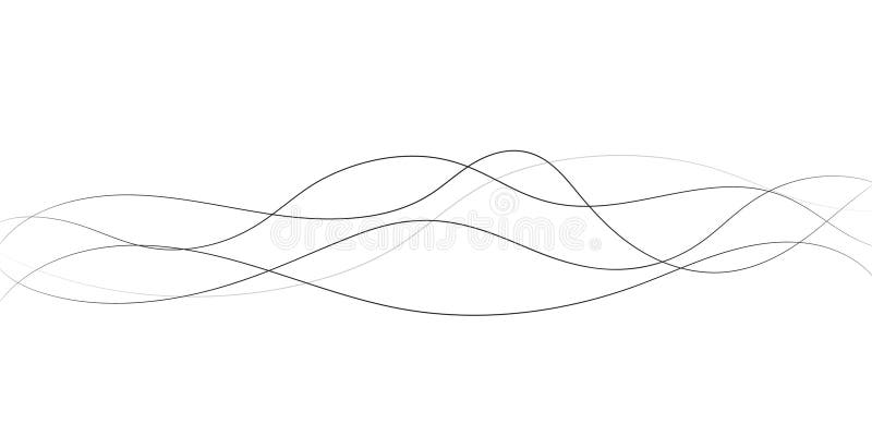 Technology Abstract Lines on White Background. Undulate Grey Wave Swirl ...