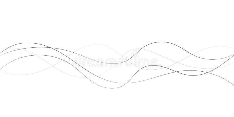 Technology Abstract Lines on White Background. Undulate Grey Wave Swirl ...
