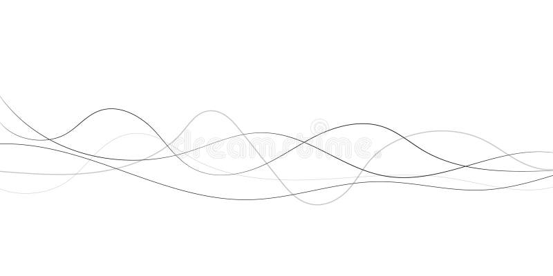 Technology Abstract Lines on White Background. Undulate Grey Wave Swirl ...