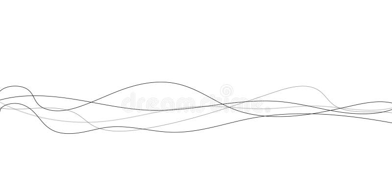 Technology Abstract Lines on White Background. Undulate Grey Wave Swirl ...