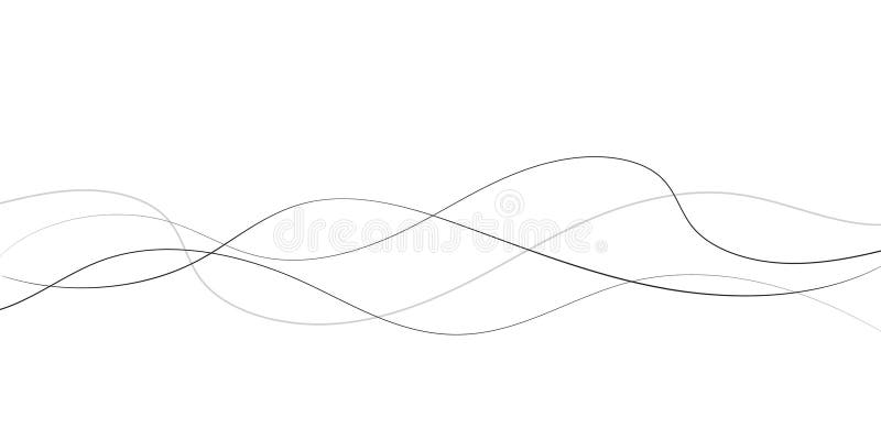 Technology Abstract Lines on White Background. Undulate Grey Wave Swirl ...