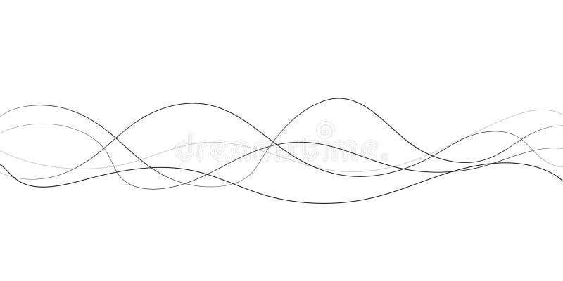 Technology Abstract Lines on White Background. Undulate Grey Wave Swirl ...