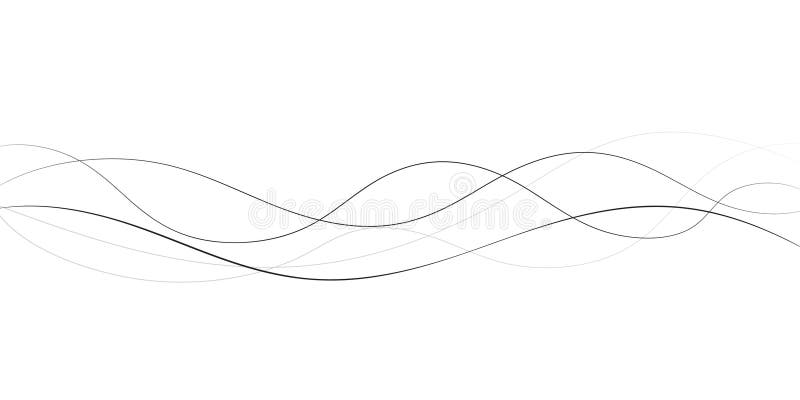 Technology Abstract Lines on White Background. Undulate Grey Wave Swirl ...