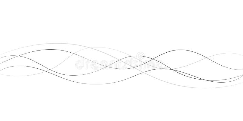 Technology Abstract Lines on White Background. Undulate Grey Wave Swirl ...