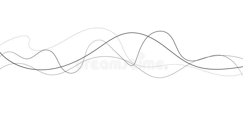 Technology Abstract Lines on White Background. Undulate Grey Wave Swirl ...