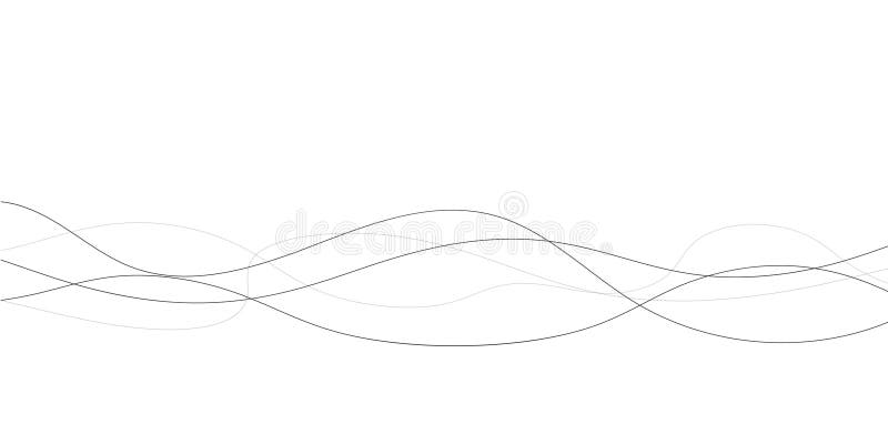 Technology Abstract Lines on White Background. Undulate Grey Wave Swirl ...