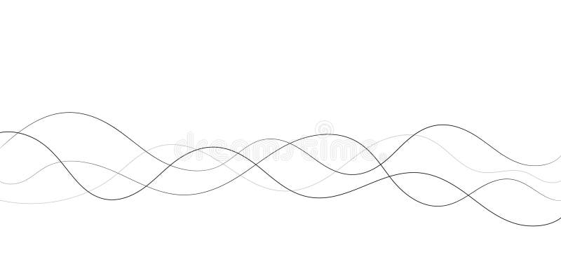 Technology Abstract Lines on White Background. Undulate Grey Wave Swirl ...