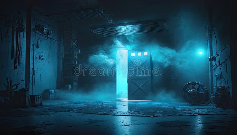 Technology Abstract Neon Light Background, Empty Space Scene, Spotlight ...