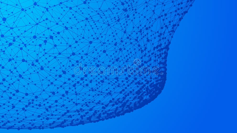 Technology Abstract Shape. Dots Connected by Lines. Minimalist Mesh ...