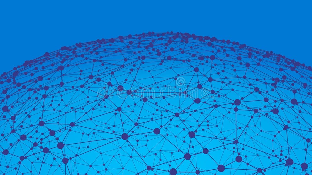 Technology Abstract Shape. Dots Connected by Lines. Minimalist Mesh ...