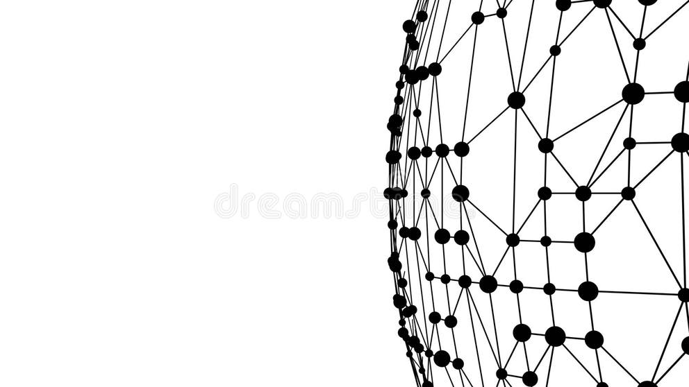 Technology Abstract Shape. Dots Connected by Lines. Minimalist Mesh ...