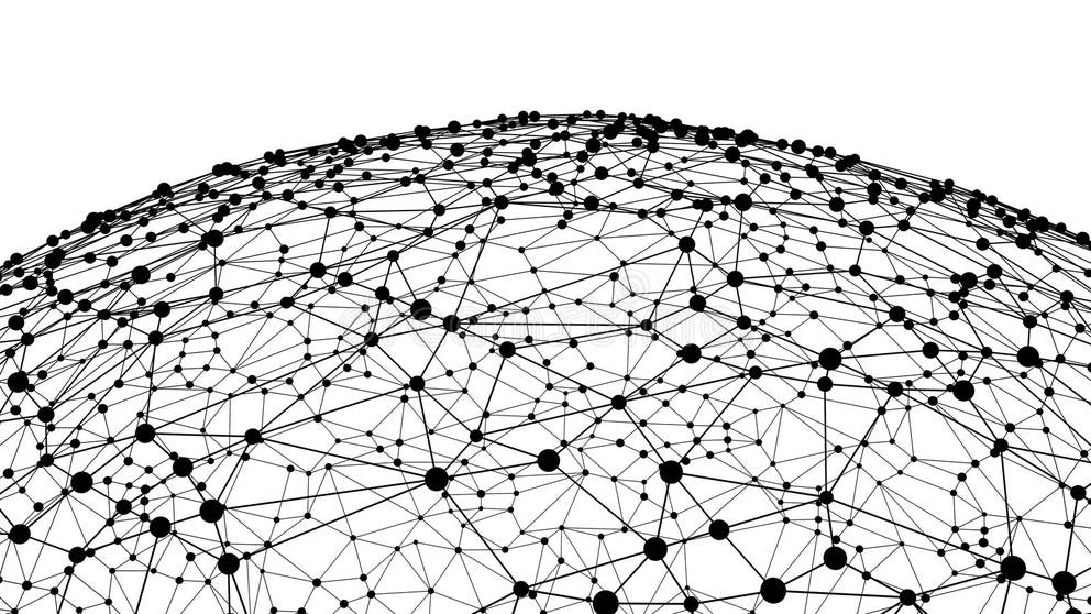 Technology Abstract Shape. Dots Connected by Lines. Minimalist Mesh ...