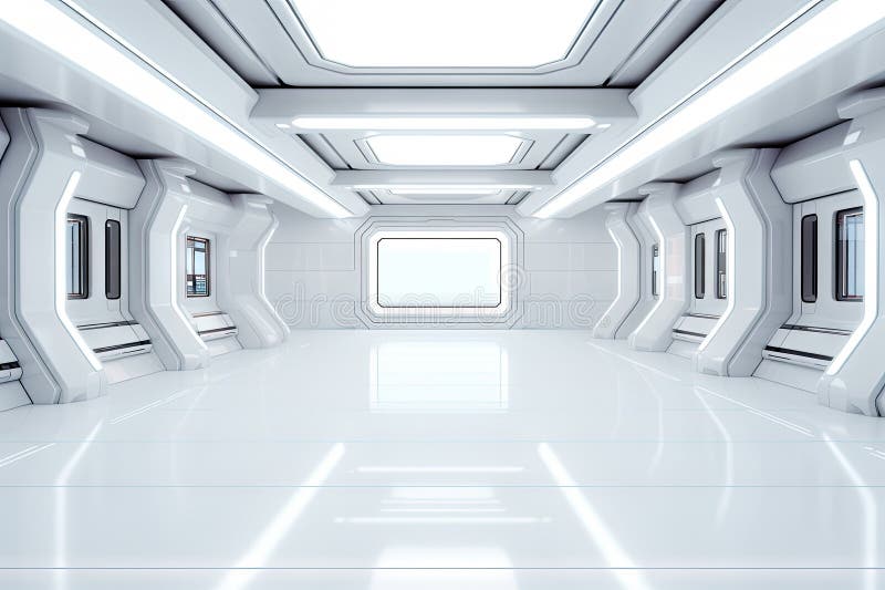 Technology Abstract White Modern Hi-tech Display Background, Empty ...