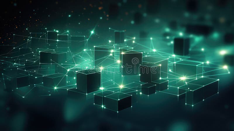 Technology Abstract Wireframe Matrix Stock Illustration - Illustration ...