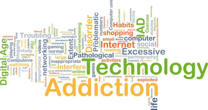 Technology Addiction Background Concept Stock Illustration ...