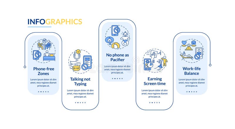 Technology Addiction Prevention Vector Infographic Template Stock ...