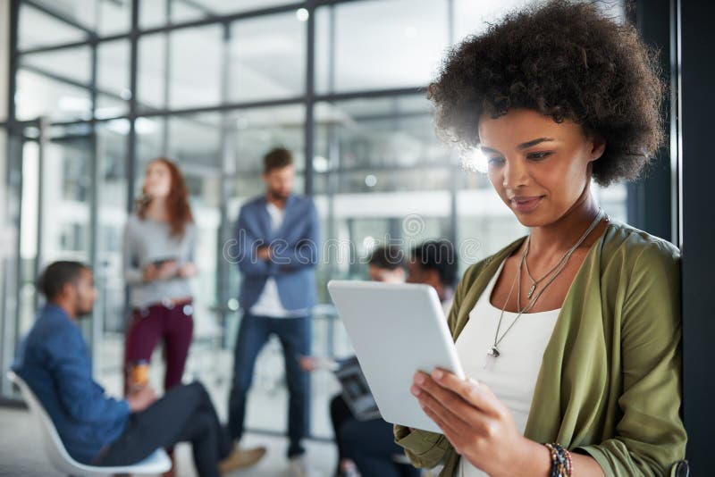 Technology Aids Productivity. a Young Creative Working on a Digital ...