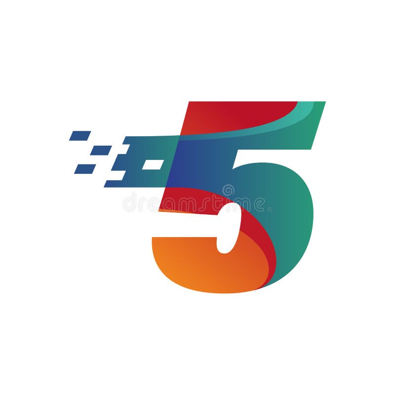 Number 5 Logo Technology with Color Stock Vector - Illustration of ...