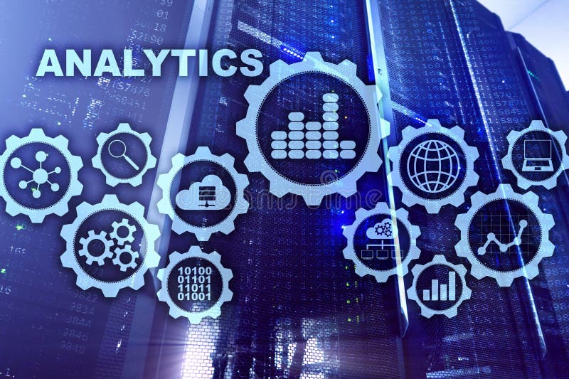 Technology Analytics Concept on Virtual Screen. Big Data with Graph ...