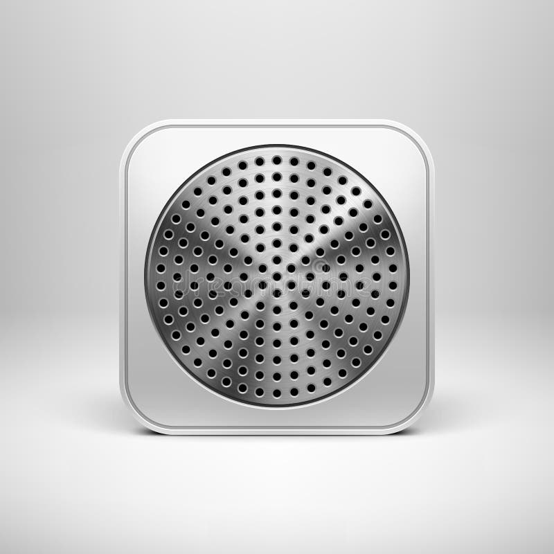 Technology App Icon with Metal Texture for Ui Stock Vector ...