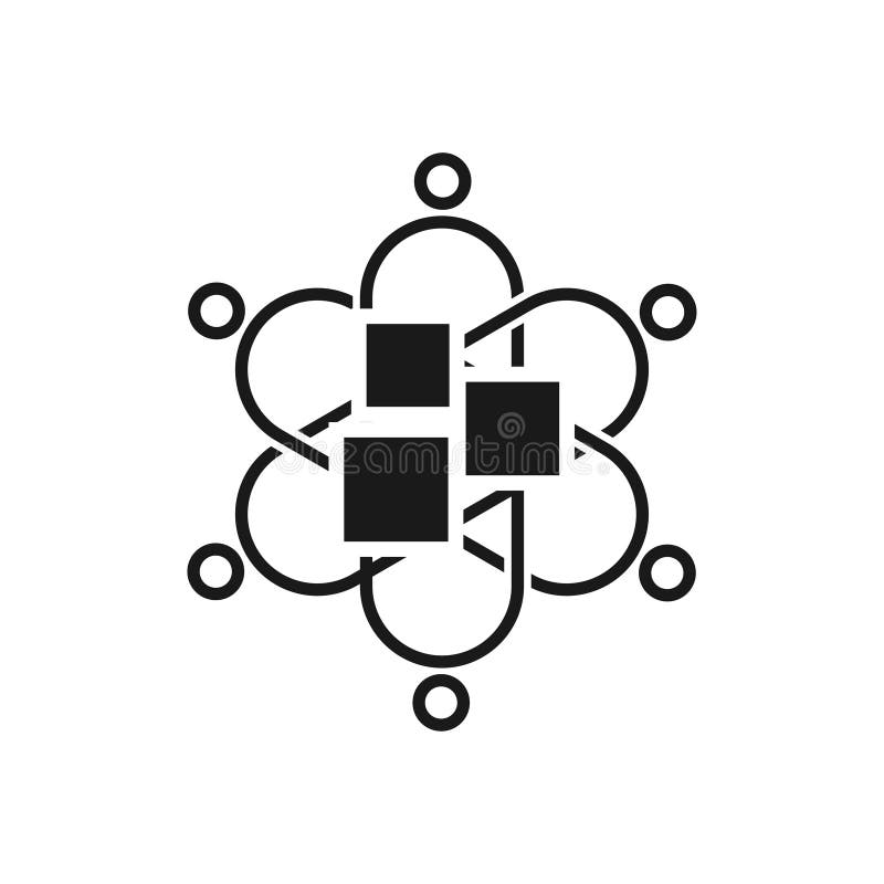 Technology Application Commitment Teamwork Together Black Logo Stock ...