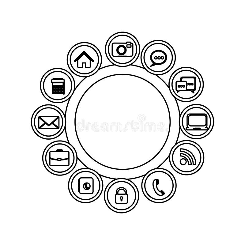Technology Apps Connections Icon Stock Illustration - Illustration of ...