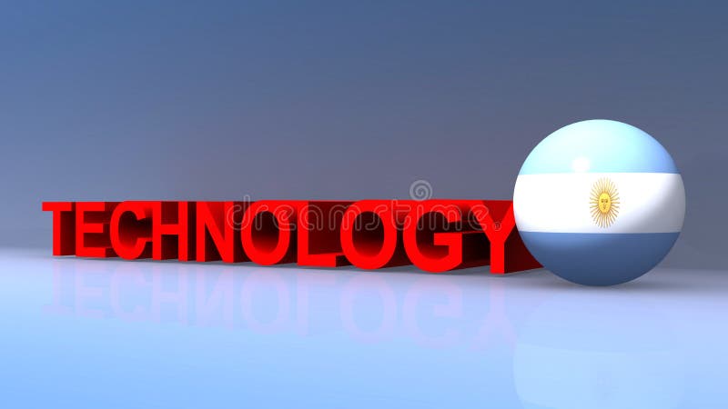 Technology with Argentina Flag on Blue Stock Illustration ...