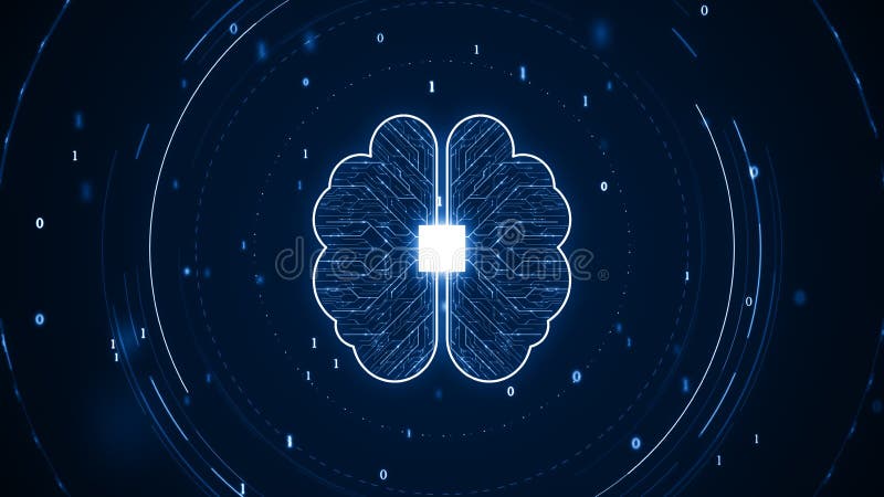 Technology Artificial Intelligence AI Brain Animation Digital Data ...
