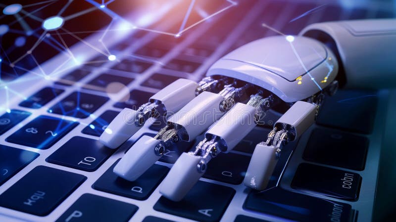 Human and Artificial Intelligence Interaction Concept. Artificial ...