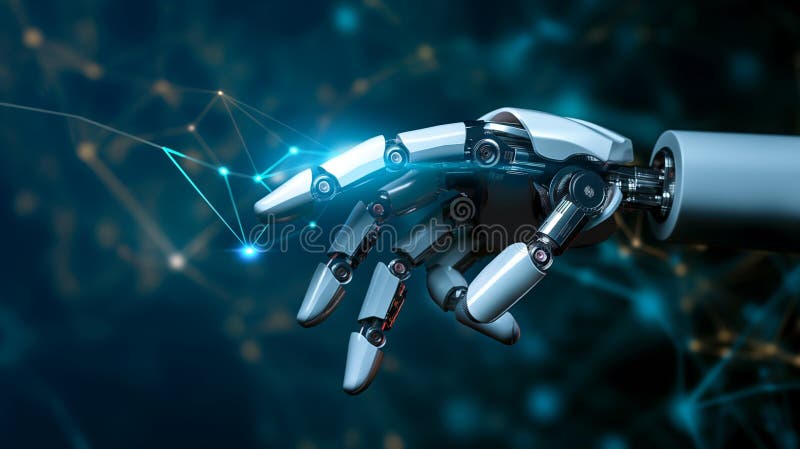 Human and Artificial Intelligence Interaction Concept. Artificial ...