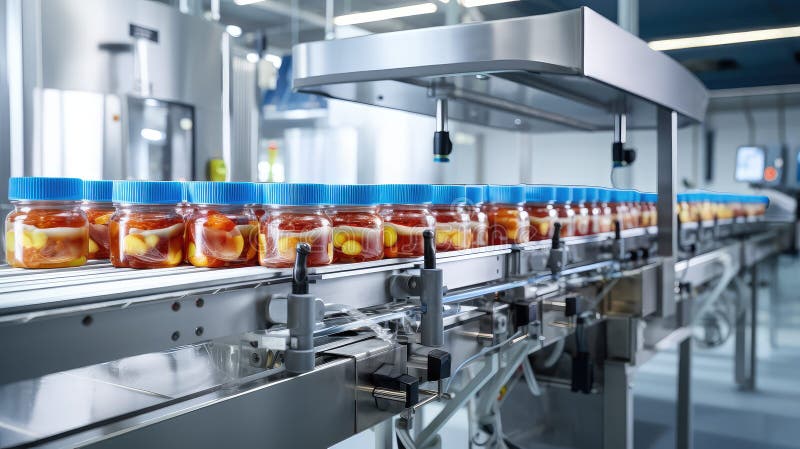 Technology Automated Food Processing Stock Illustration - Illustration ...