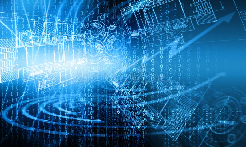 Information Technology Abstract Background Stock Illustration ...