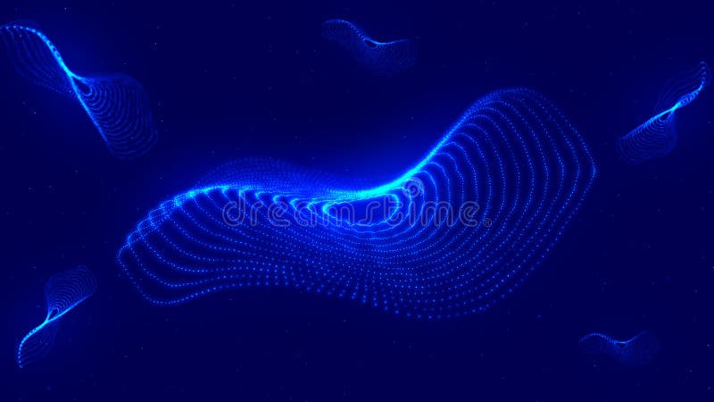 Technology Background. Abstract Circular Wave of Particles. Futuristic ...