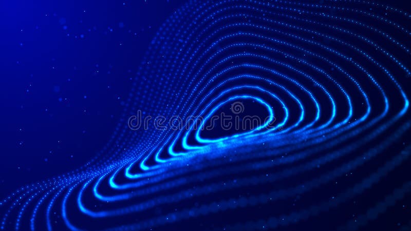 Technology Background. Abstract Circular Wave of Particles. Futuristic ...
