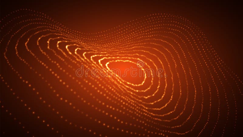 Technology Background. Abstract Circular Wave of Particles. Futuristic ...