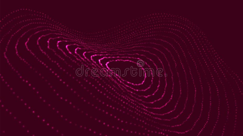 Technology Background. Abstract Circular Wave of Particles. Futuristic ...