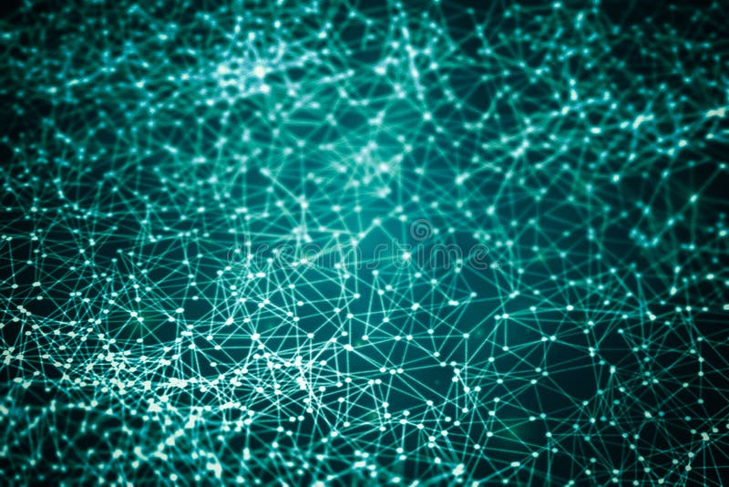 Technology Background. Abstract Connection Lines and Dots with Light on ...