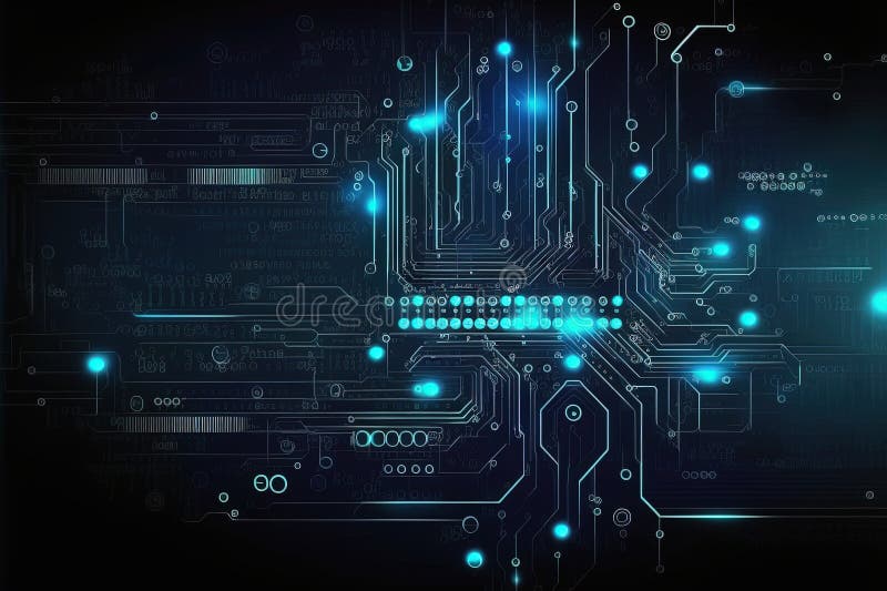 Abstract Digital Code Technology Neon Background in Cyberspace Matrix ...