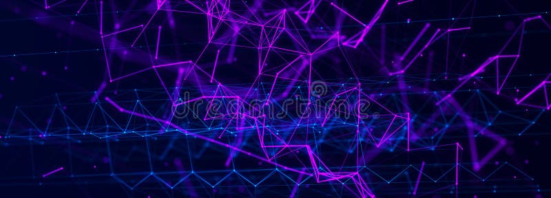 Technology Background. Abstract Digital Combination Dots and Lines. Network Connection Structure ...