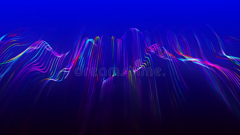 Technology Background Abstract Digital Particle Wave Futuristic Dotted Wave Network