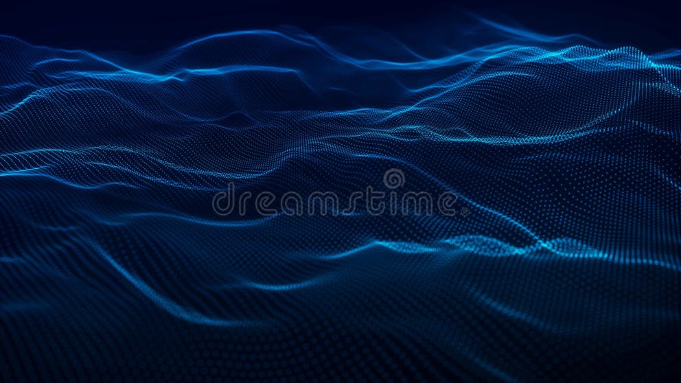 Technology Background Abstract Digital Particle Wave Futuristic Dotted Wave Network