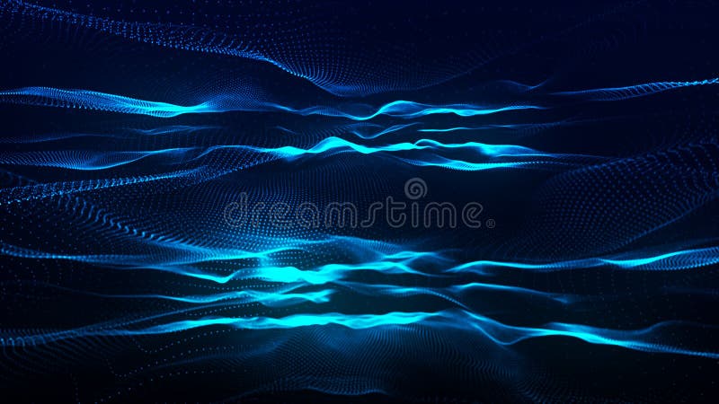 Technology Background. Abstract Digital Particle Wave. Futuristic Dotted Wave. Network ...