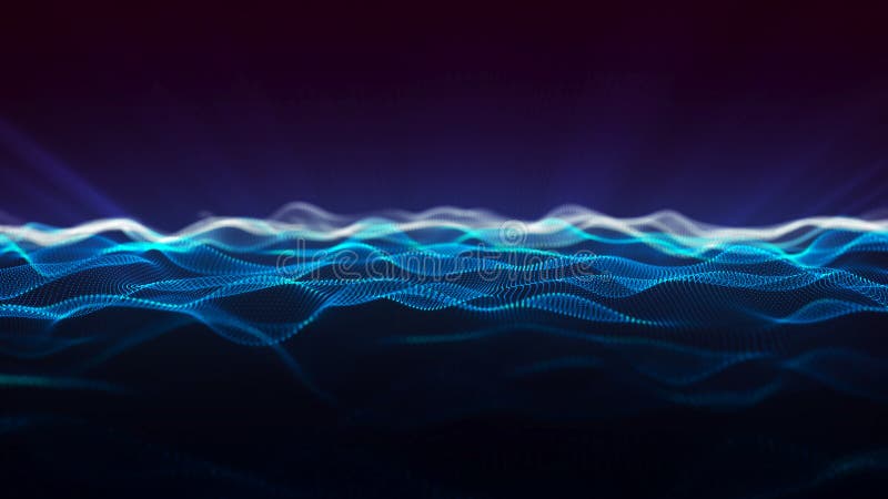 Technology Background. Abstract Digital Particle Wave. Futuristic ...